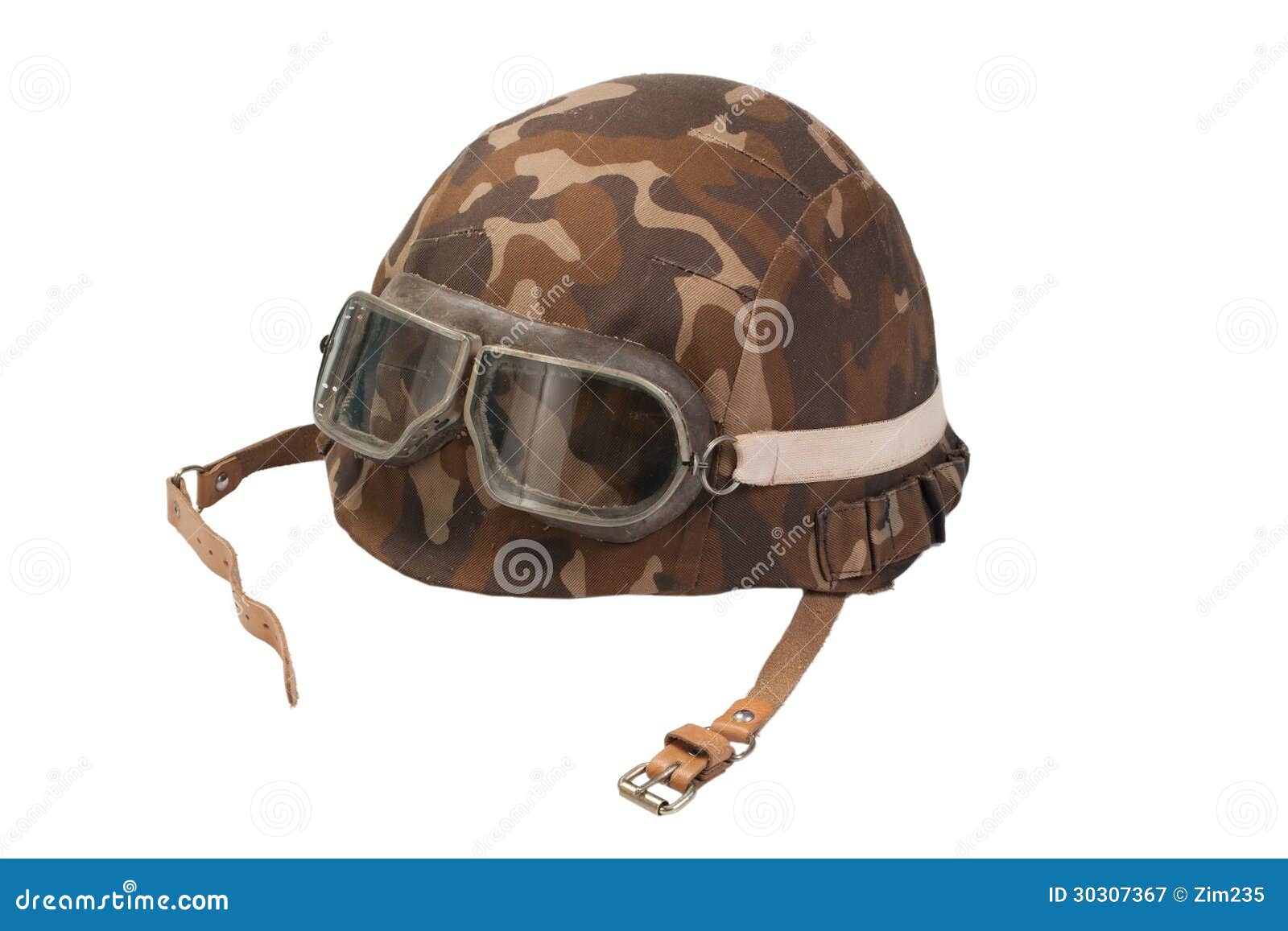 Soviet Army Mechanized Infantry Camouflaged Helmet with Goggles ...