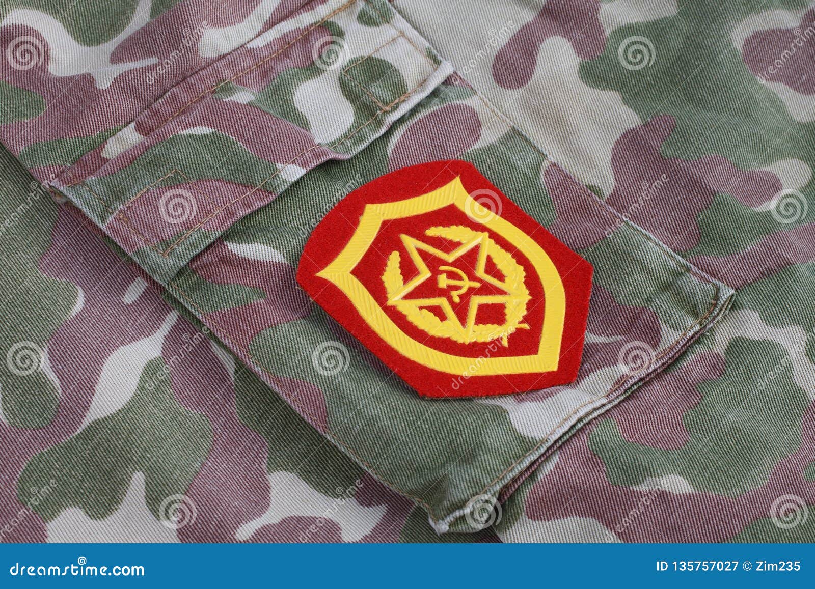 Soviet Army Mechanized Infantry Shoulder Patch on Camouflage Uniform ...