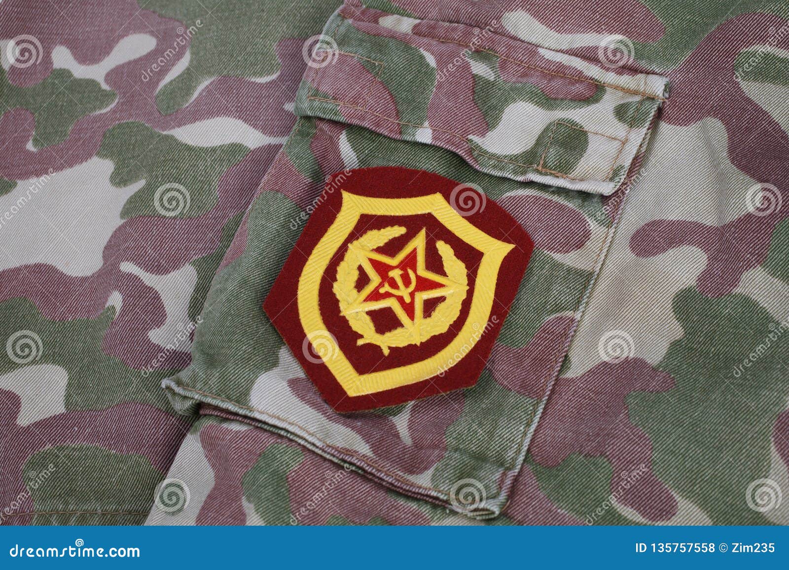 Soviet Army Mechanized Infantry Shoulder Patch on Camouflage Uniform ...