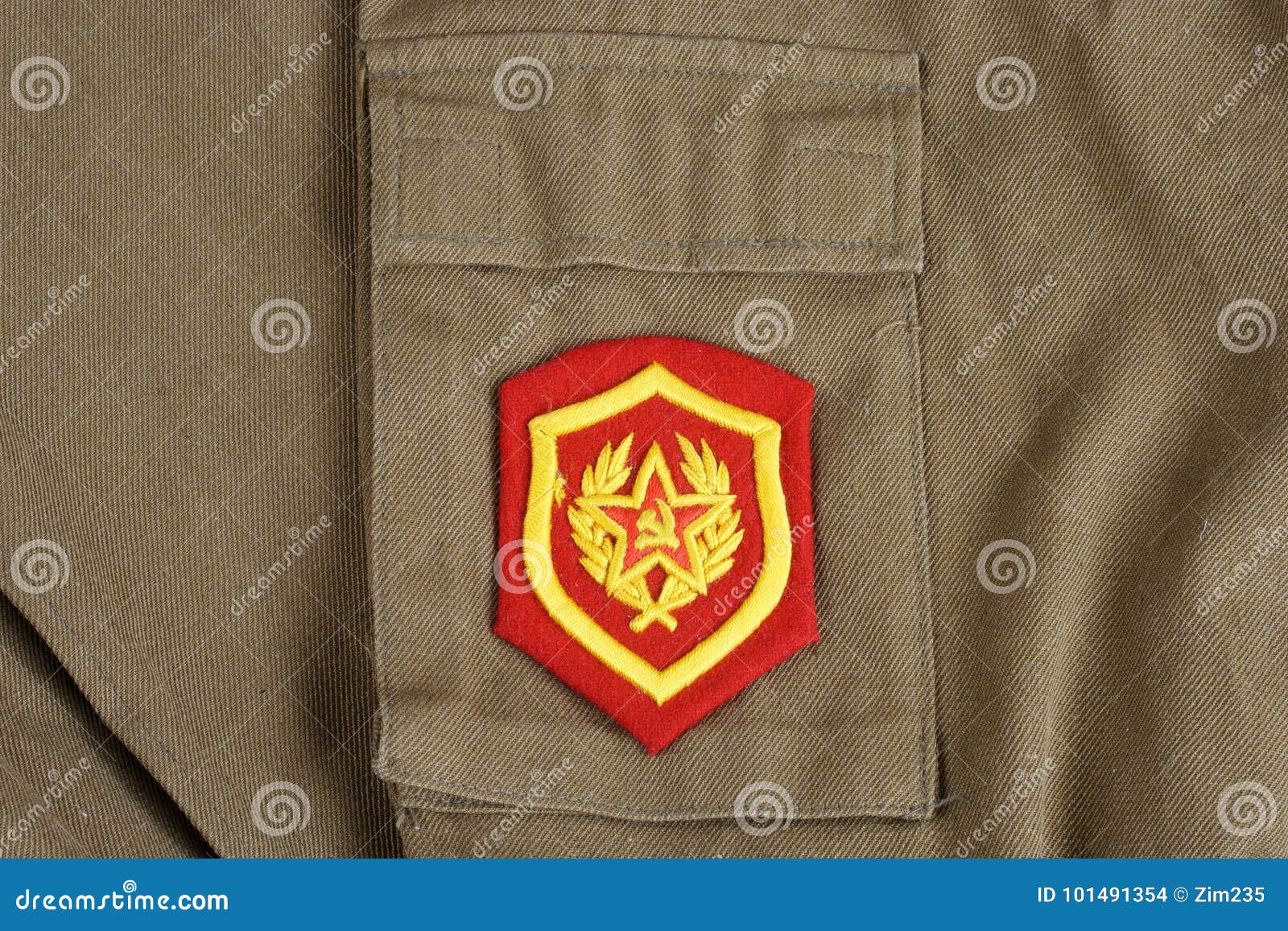 Soviet Army Mechanized Infantry Shoulder Patch on Khaki Uniform Stock ...