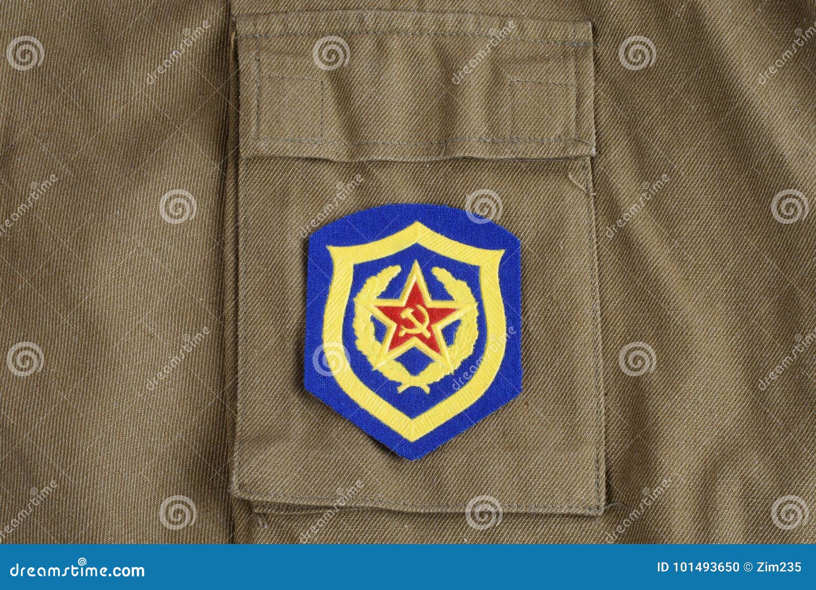 Soviet Army Mechanized Infantry Shoulder Patch on Khaki Uniform Stock ...