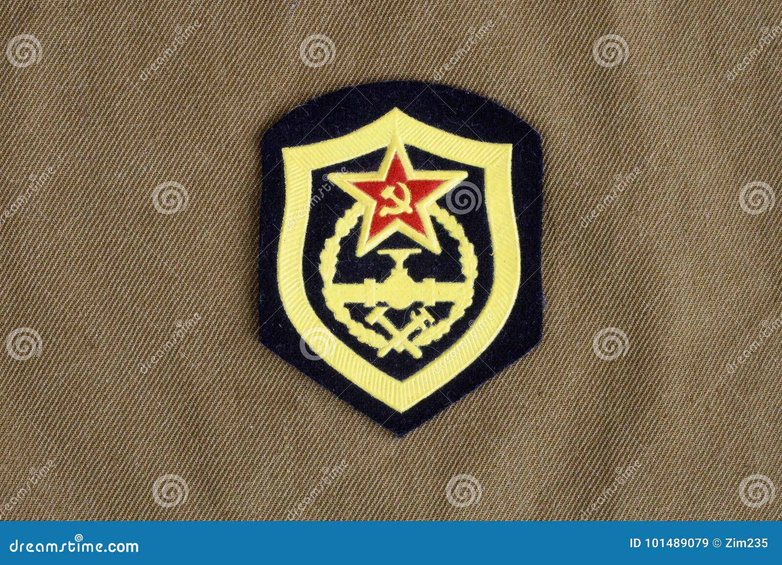 Soviet Army Military Engineering Shoulder Patch on Khaki Uniform Stock ...