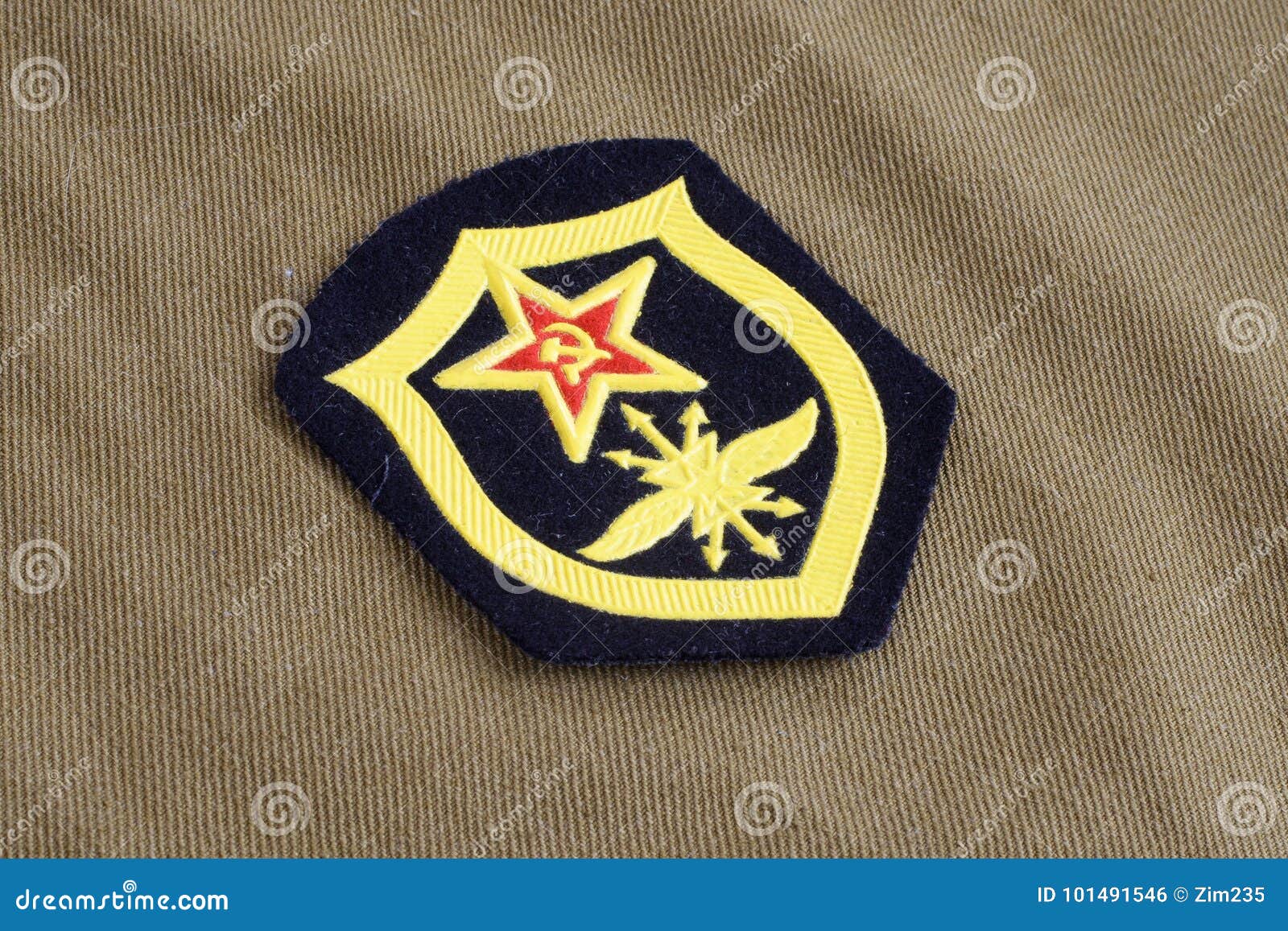 Soviet Army Signal Troops Shoulder Patch on Khaki Uniform Stock Photo ...