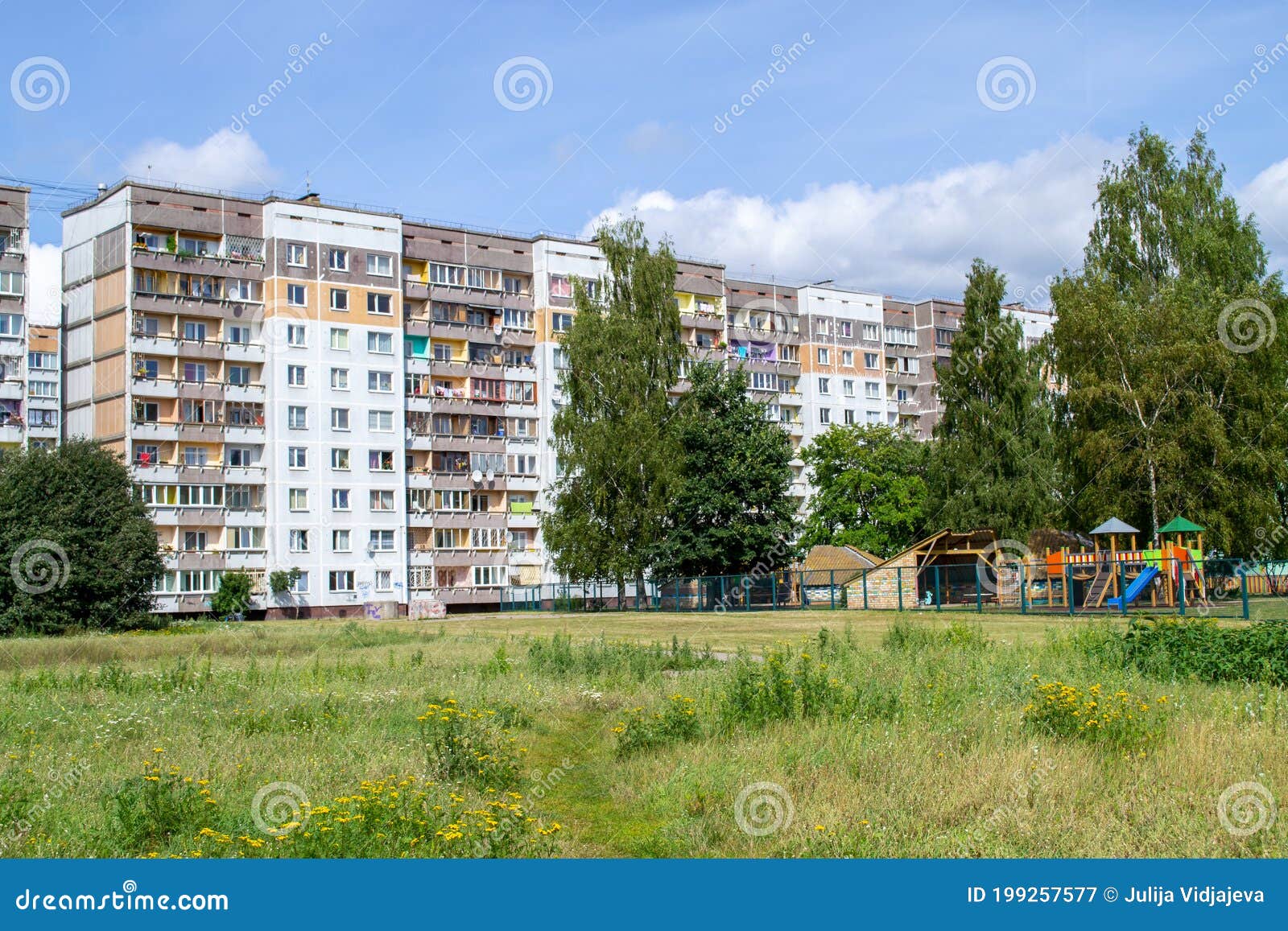 Soviet Building in Riga, Latvia. the Old Panel Hause Stock Image ...