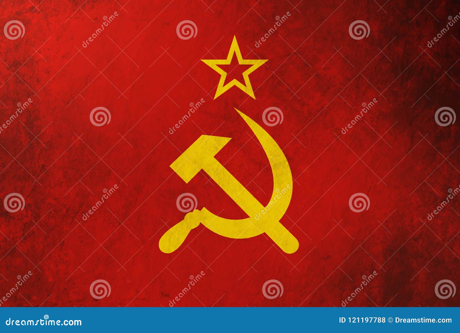 Soviet Flag with Coat of Arms on Grunge Texture Stock Illustration ...