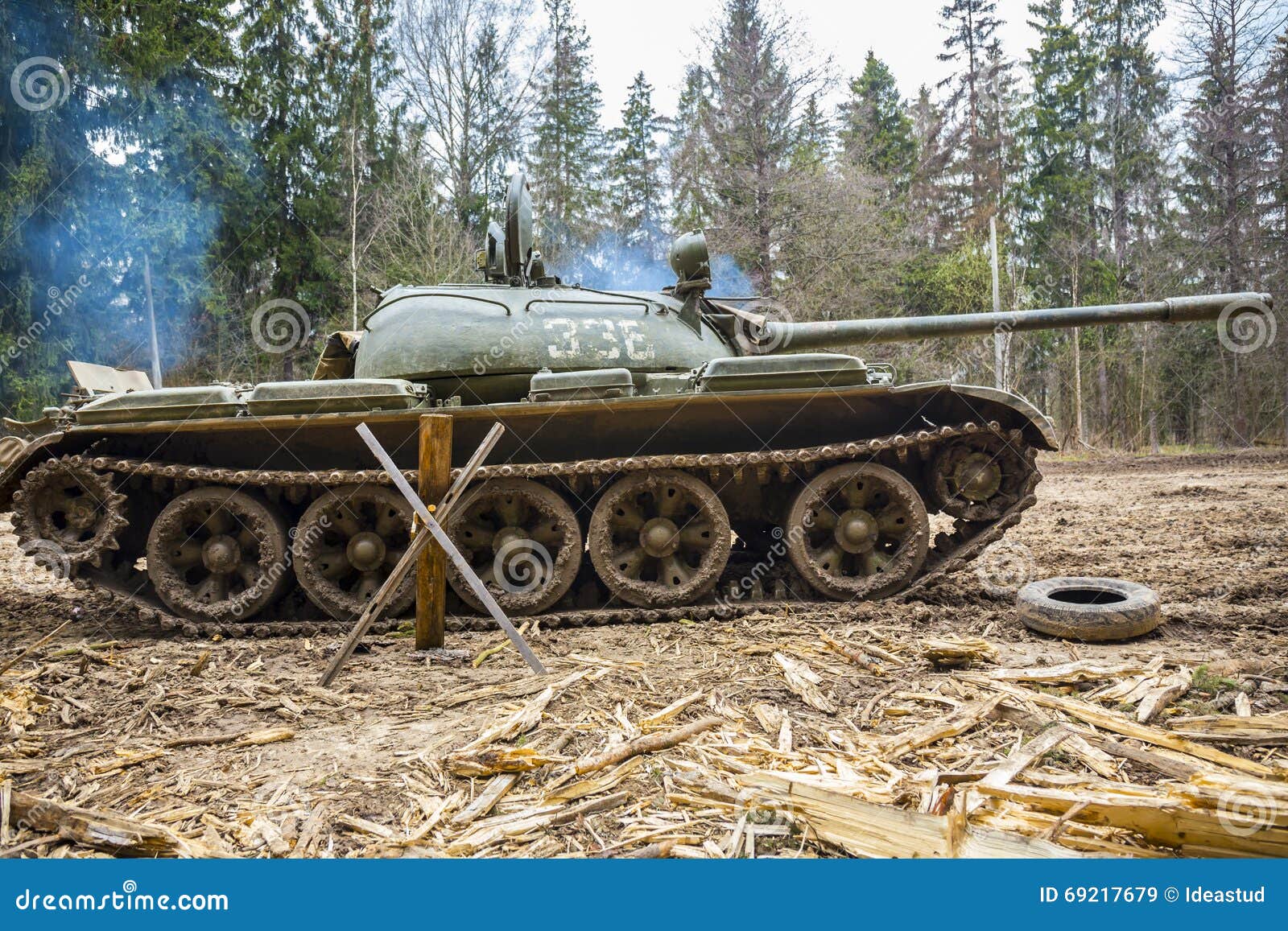 Soviet combat tank T55 stock image. Image of weapon, green - 69217679