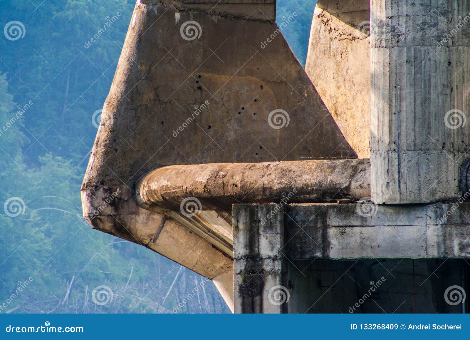 Soviet Concrete Structure in the Mountains Stock Image - Image of ...