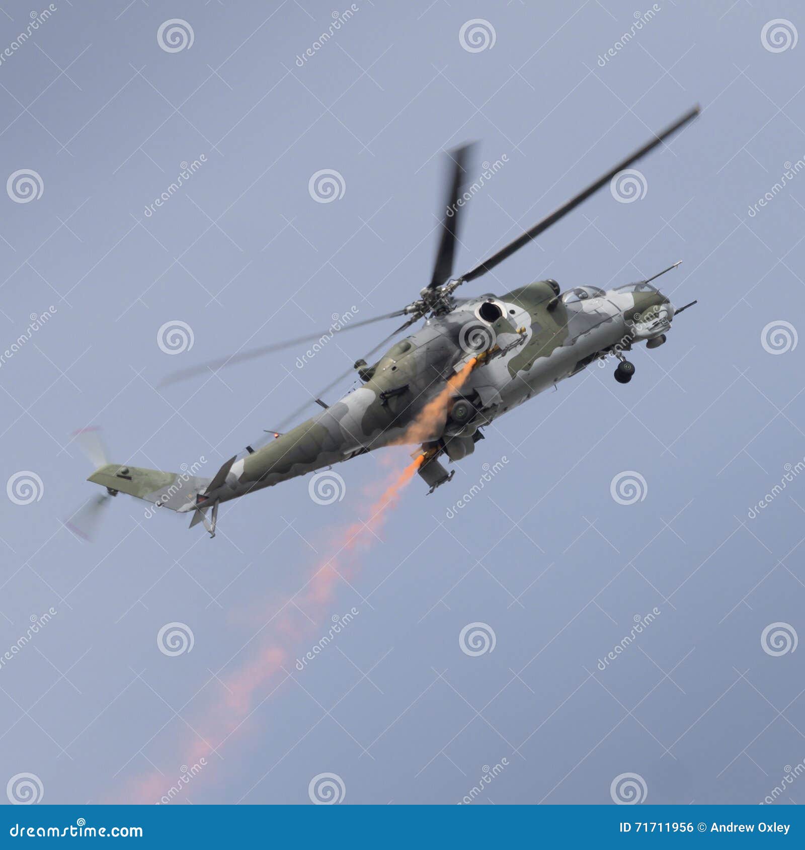 A Soviet Era Mi-24 Hind Helicopter Stock Photo - Image of rotor ...