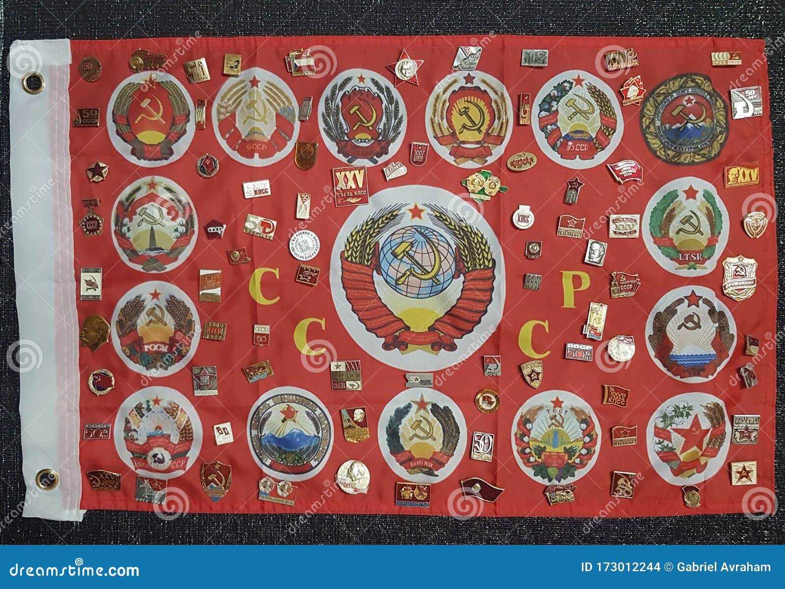 Soviet Flag and Original Medals & Badges Editorial Stock Image - Image ...