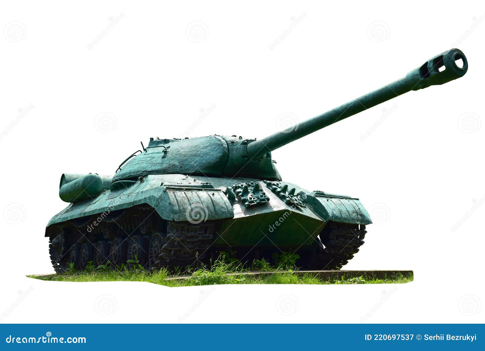 Soviet Heavy Tank. Photographed Front and Side Against a White ...