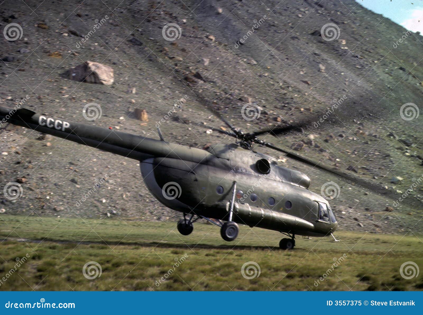 Soviet Helicopter Taking Off Stock Image - Image of hovering, airplane ...