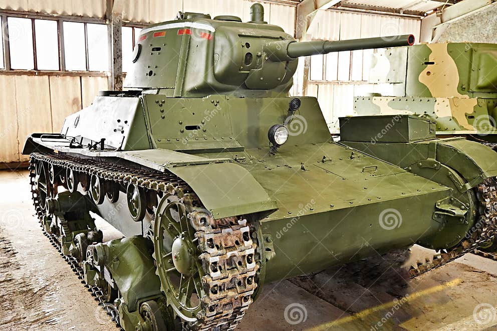Soviet Light Infantry Tank T-26 Stock Photo - Image of cannon, iron ...