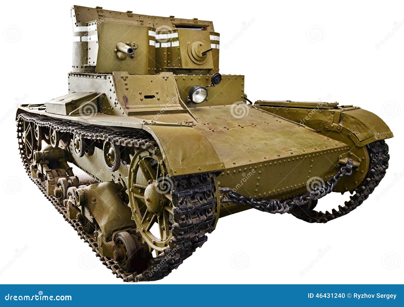 Soviet Light Infantry Twin-turret Tank T-26 Isolated Stock Photo ...