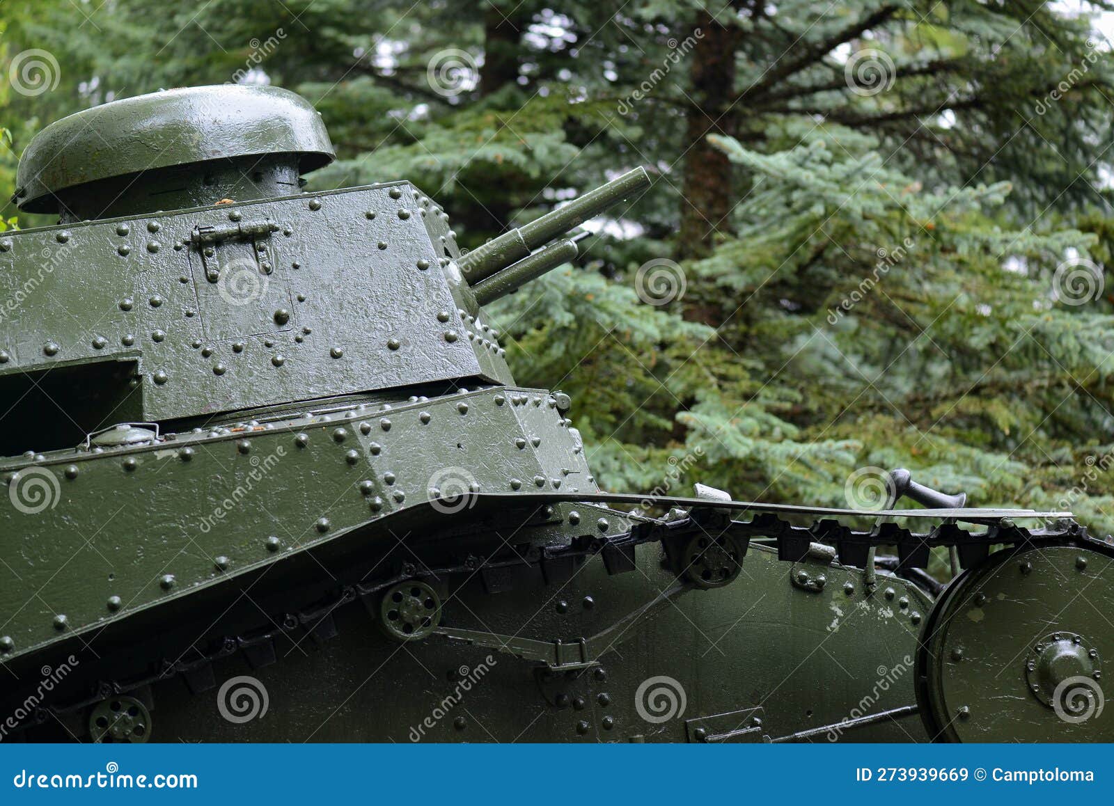 Soviet light tank T-18 stock image. Image of wood, weaving - 273939669