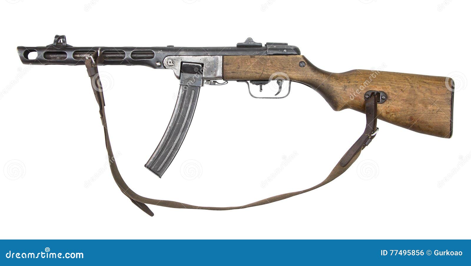 Soviet Machine-gun Isolated on White Stock Photo - Image of isolated ...