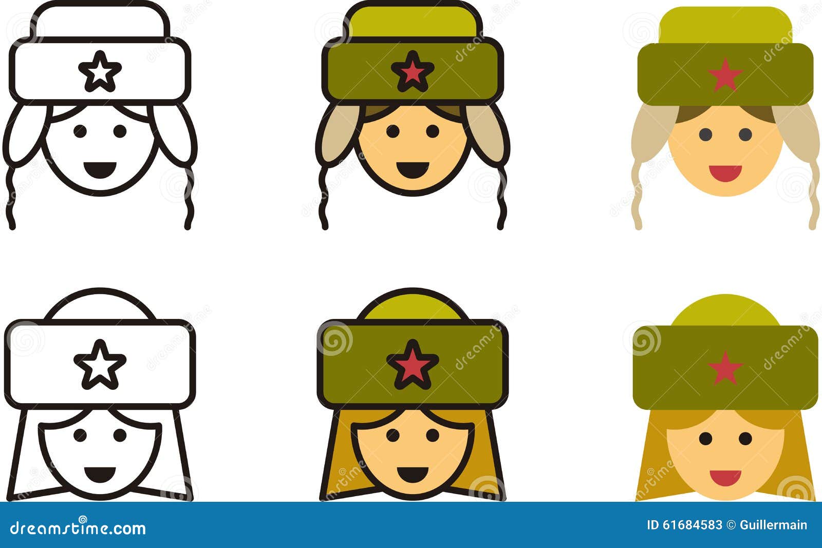 SOVIET Man And Woman Icons Cartoon Vector | CartoonDealer.com #61684583