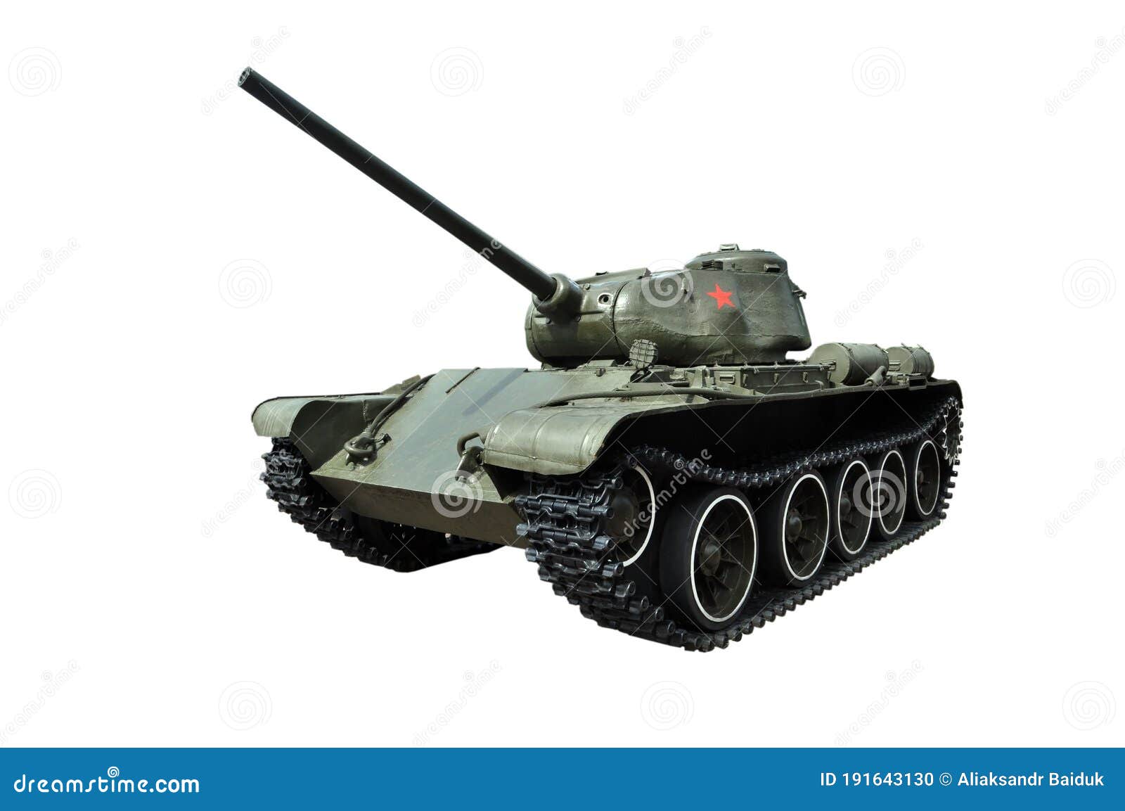 Soviet Medium Tank T-44. Isolate on White Background Stock Photo ...