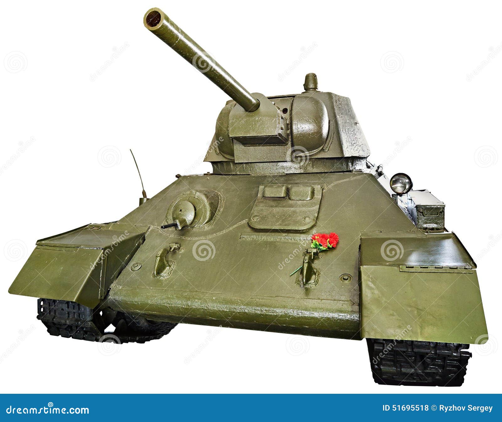 Soviet Medium Tank T-34 Isolated Stock Photo - Image of barrel ...