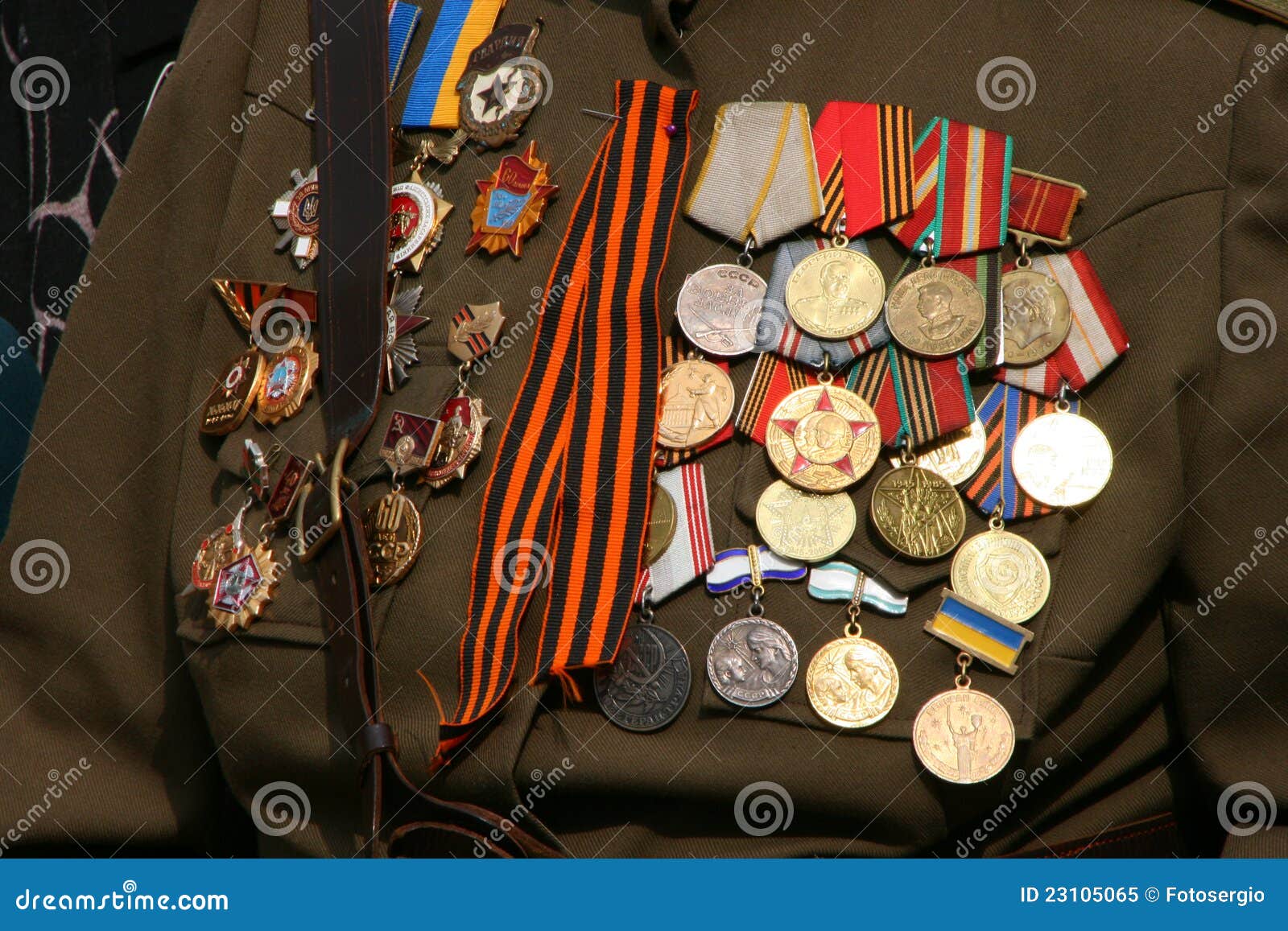 Soviet Military Awards on Veteran Chest Stock Image - Image of metal ...