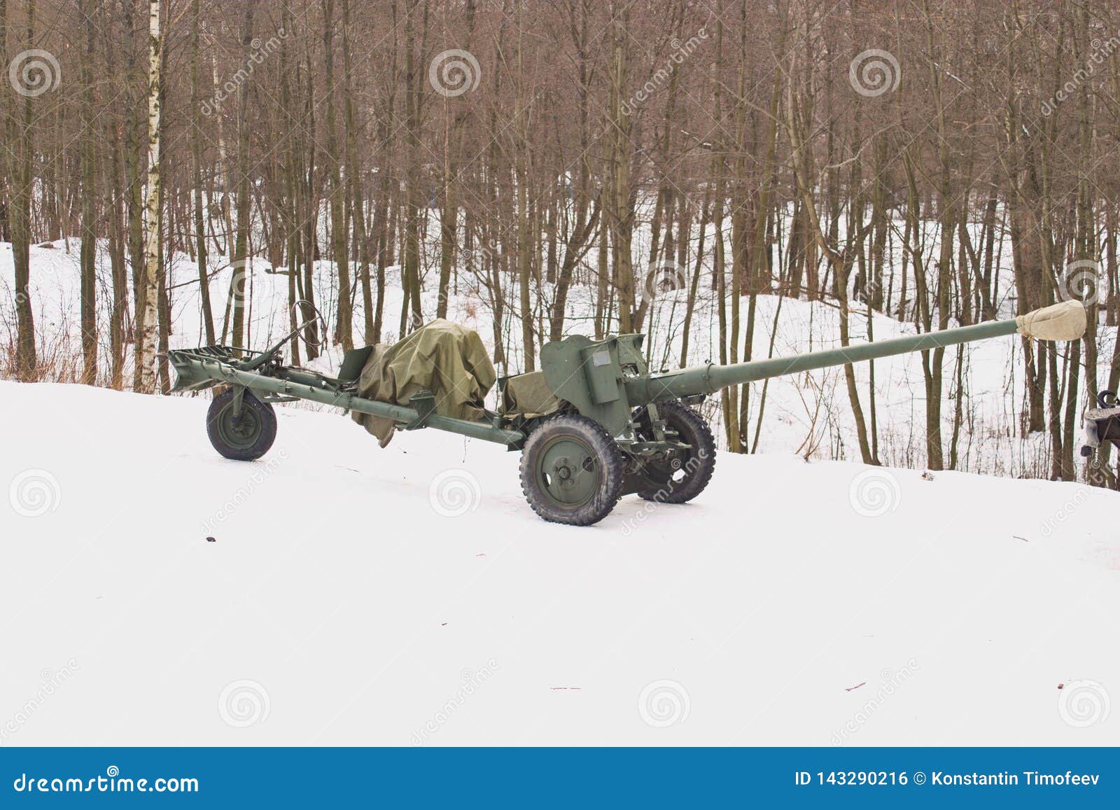 The Image of the Soviet 85-mm Divisional Gun D-44 in the Stowed ...