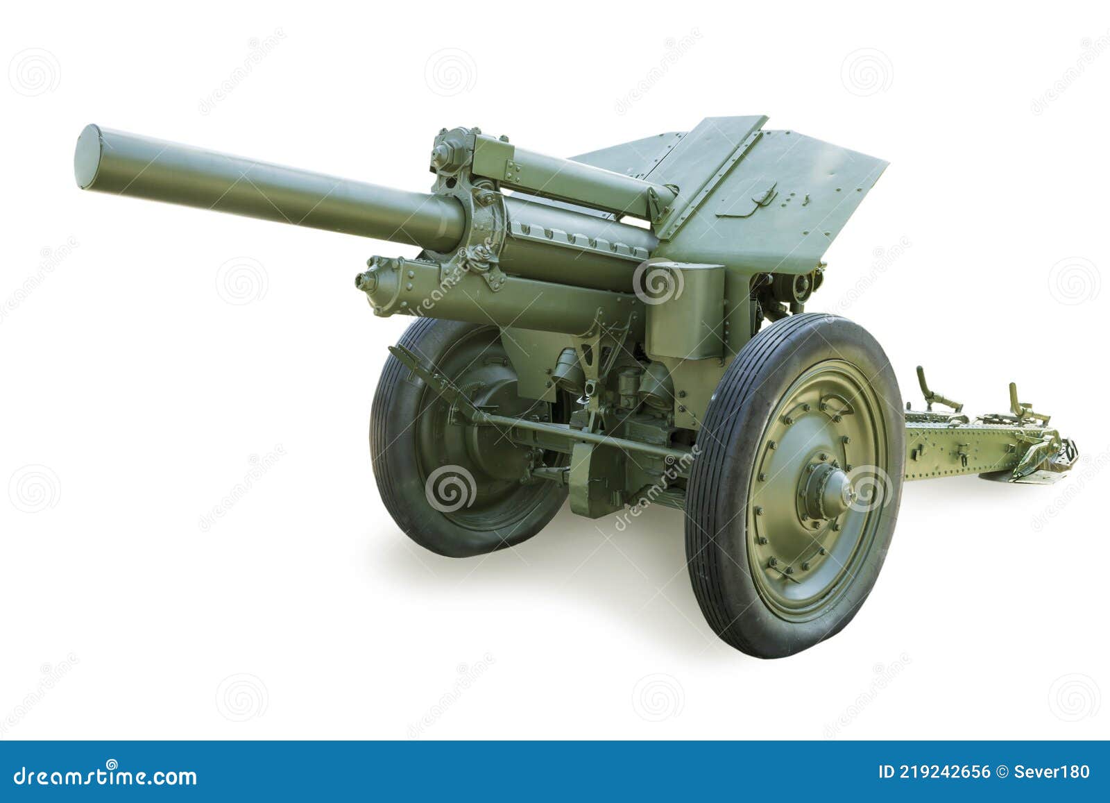Soviet 122 Mm Howitzer Model 1938 M-30 on White Background Stock Photo ...