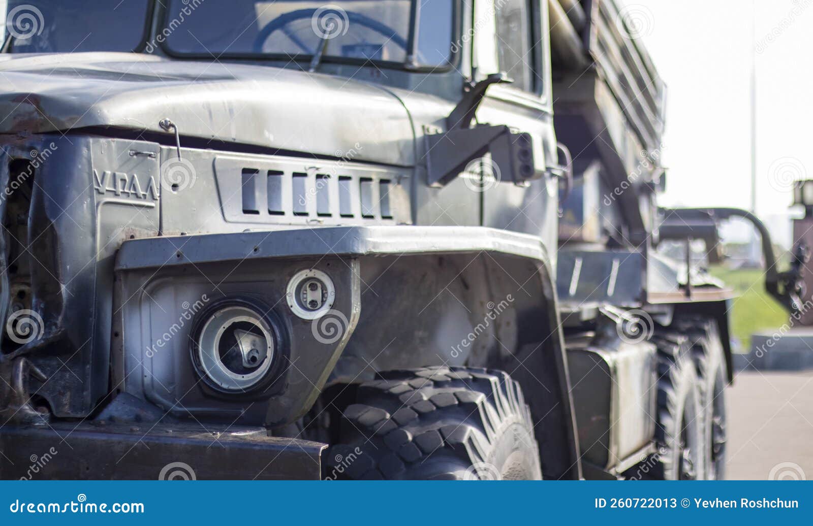 Soviet Multiple Launch Rocket System BM-21 Grad on the Chassis of a ...