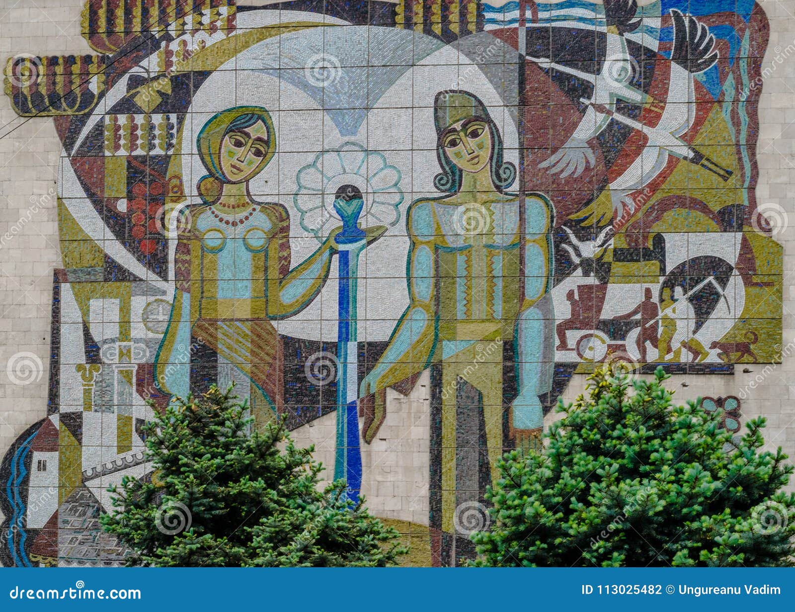 Soviet Mural on a Wall of a Building from Chisinau Editorial ...