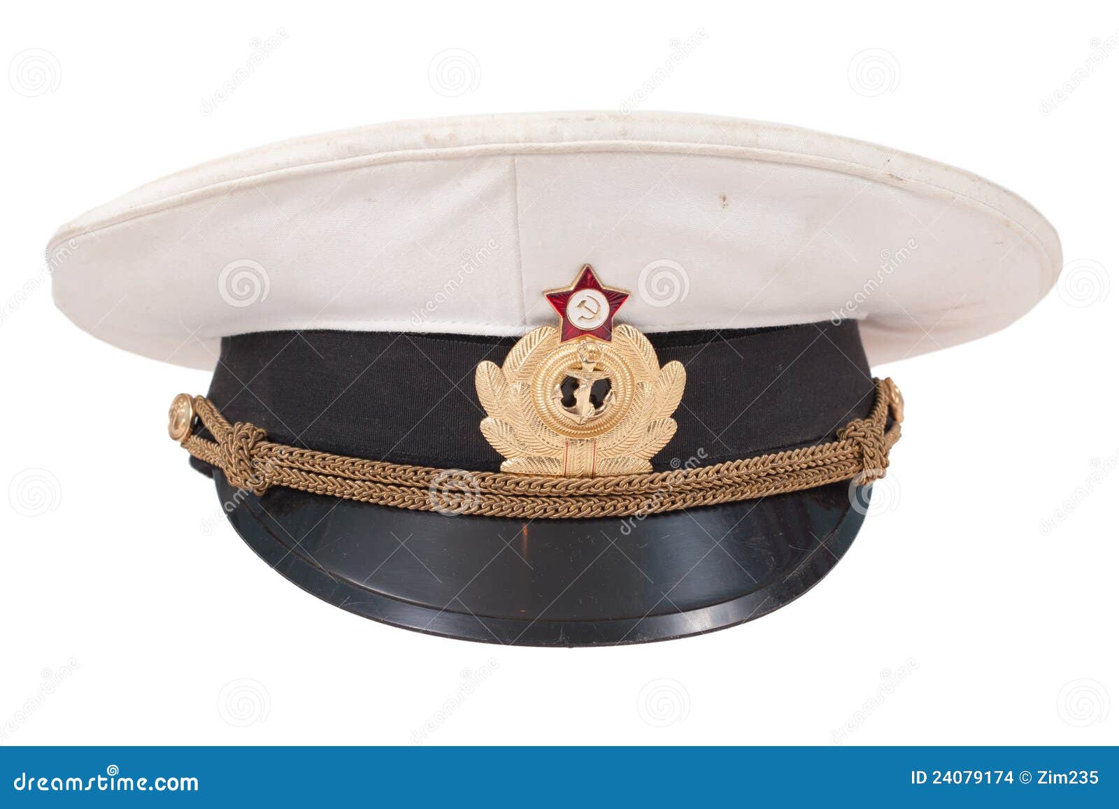 Soviet Navy Peakless Cap Isolated On A White Background. Label - The ...