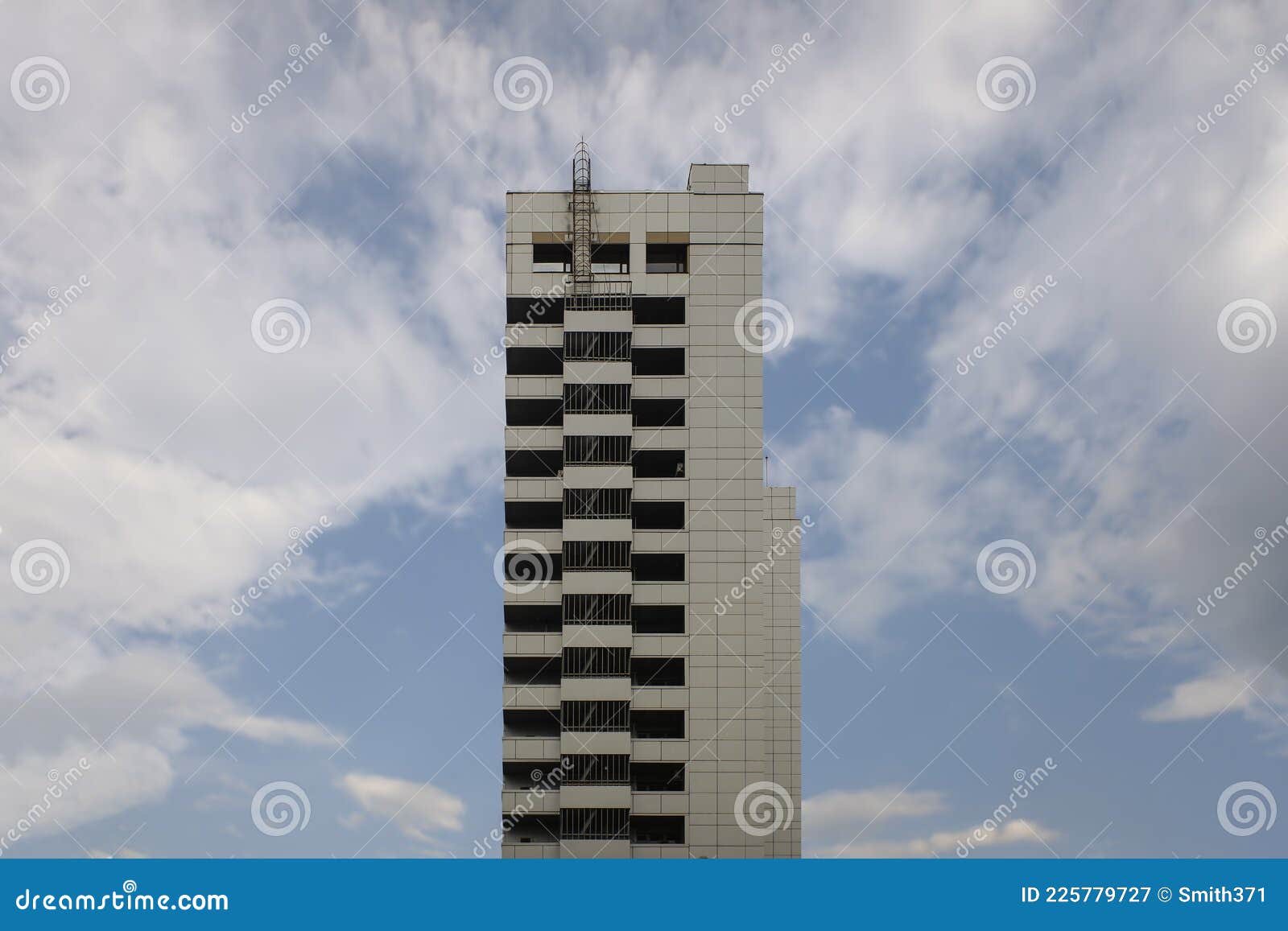 Soviet Office Building Built in 1969 with Cloudy Blue Sky on Background ...