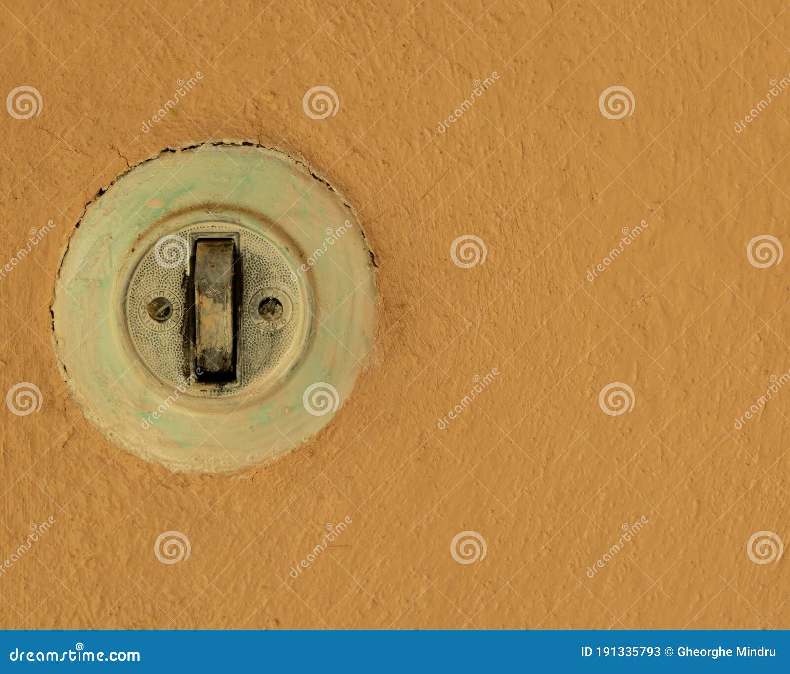 Soviet Old Style Electric Switch Installed in the Wall Stock Image ...