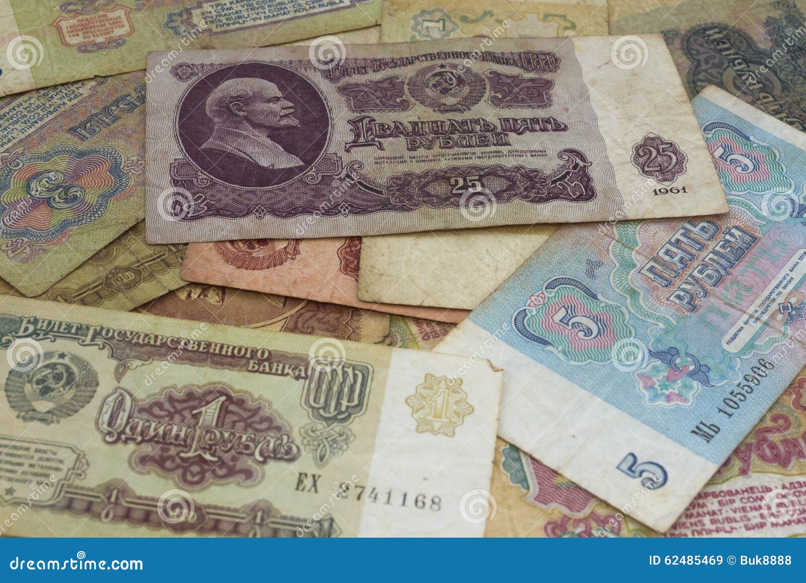 Old Soviet Paper Money With Lenin Portraits Royalty-Free Stock Image ...