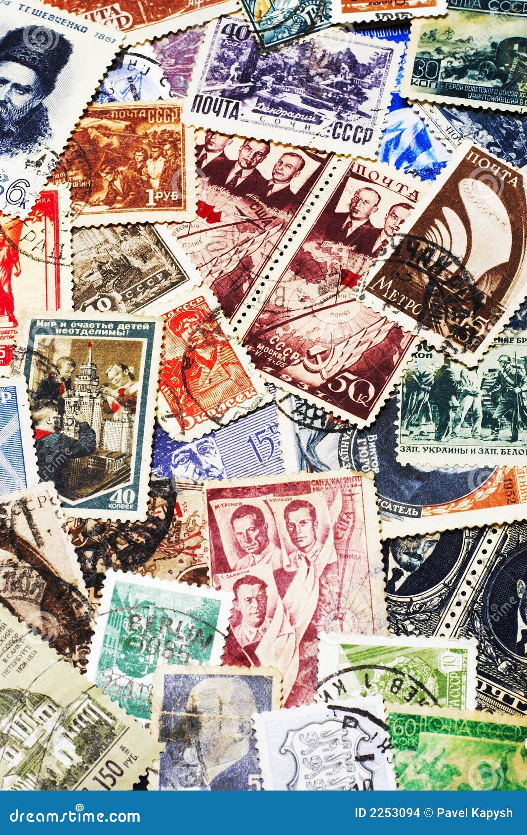 Old Postal Stamps Collection Editorial Image | CartoonDealer.com #220753200