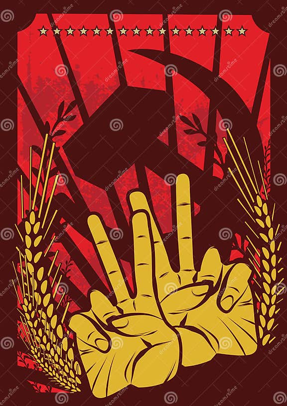 Soviet Poster Design stock vector. Illustration of lines - 12847543