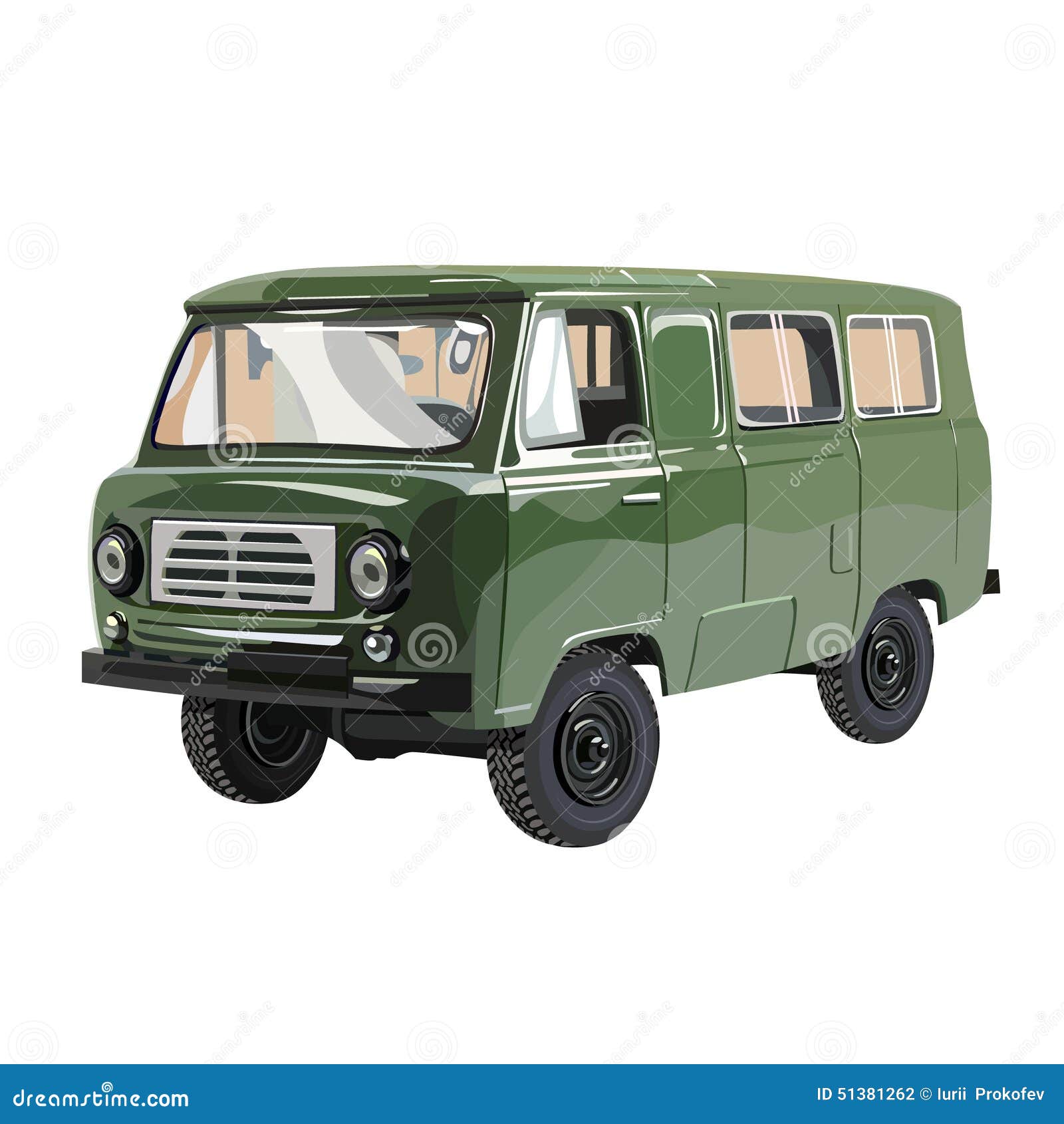 Soviet retro minivan UAZ stock vector. Illustration of vintage - 51381262