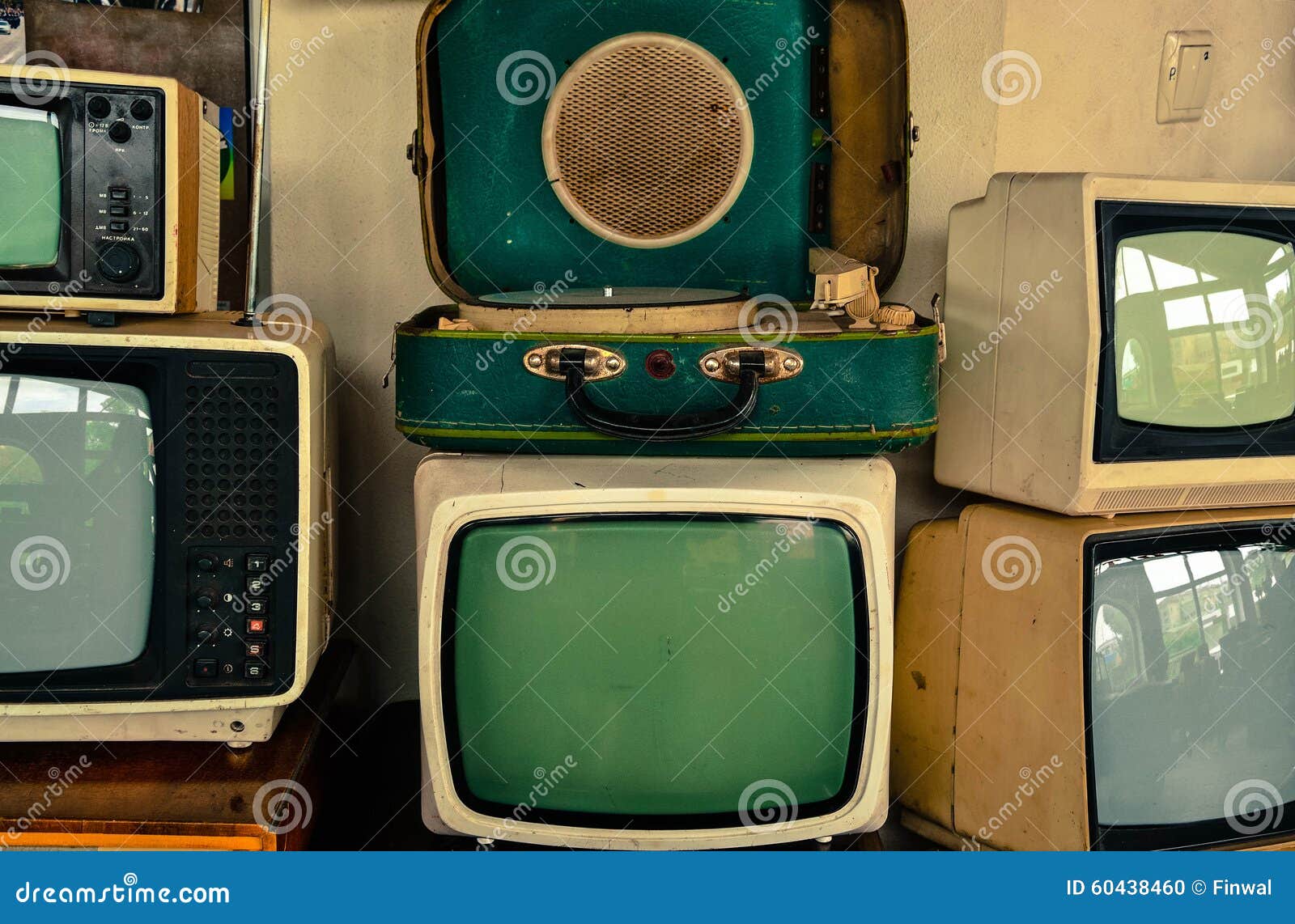 Soviet Retro TVs and Record-player Stock Photo - Image of soviet ...