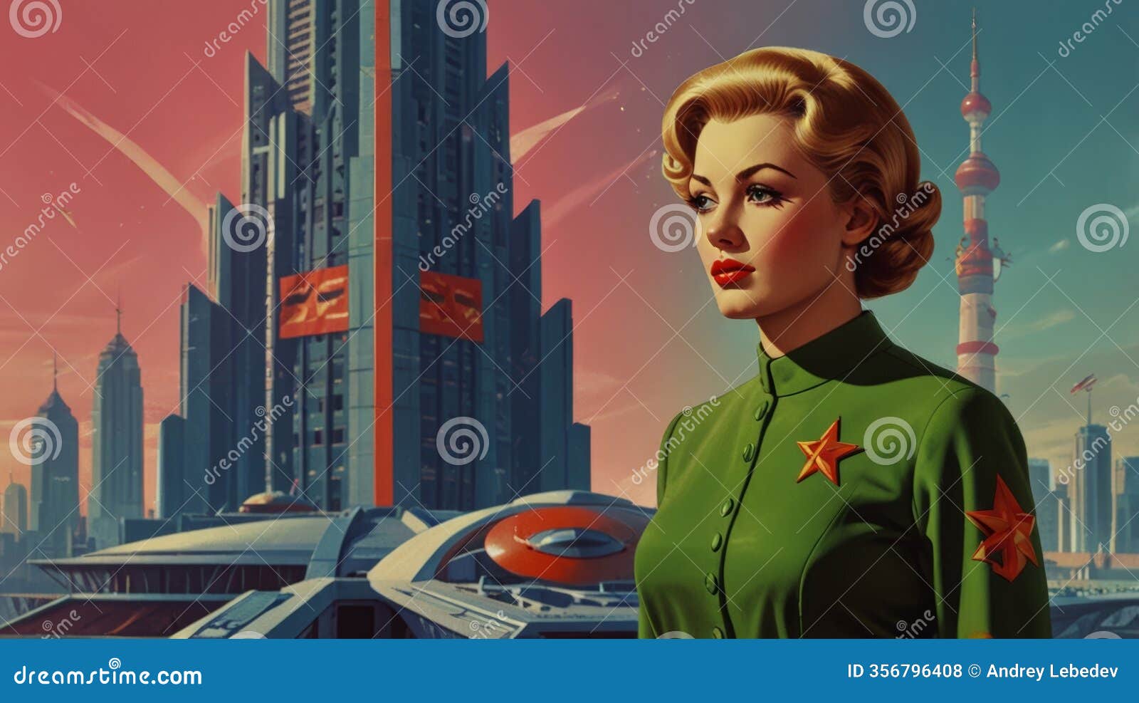 Soviet Retrofuturism Architecture Under a Sky Stock Photo - Image of ...