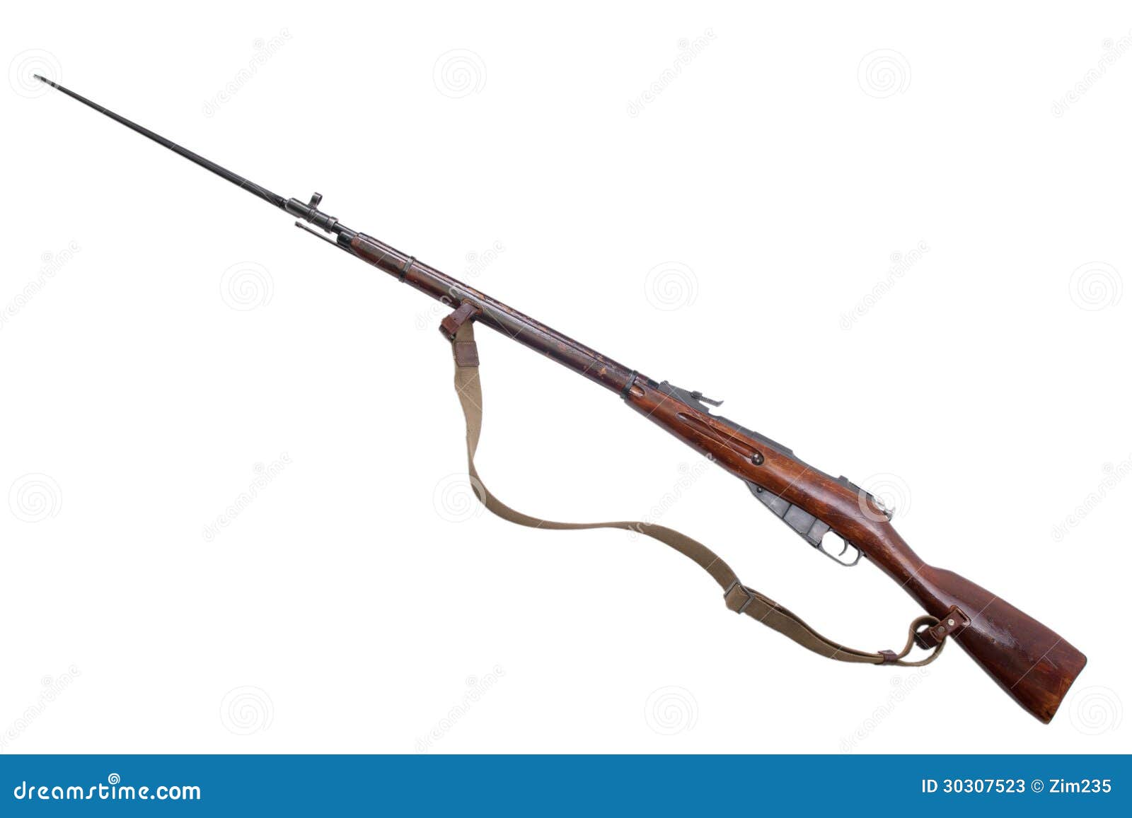 Soviet Rifle with Bayonet Isolated on White Stock Image - Image of ...