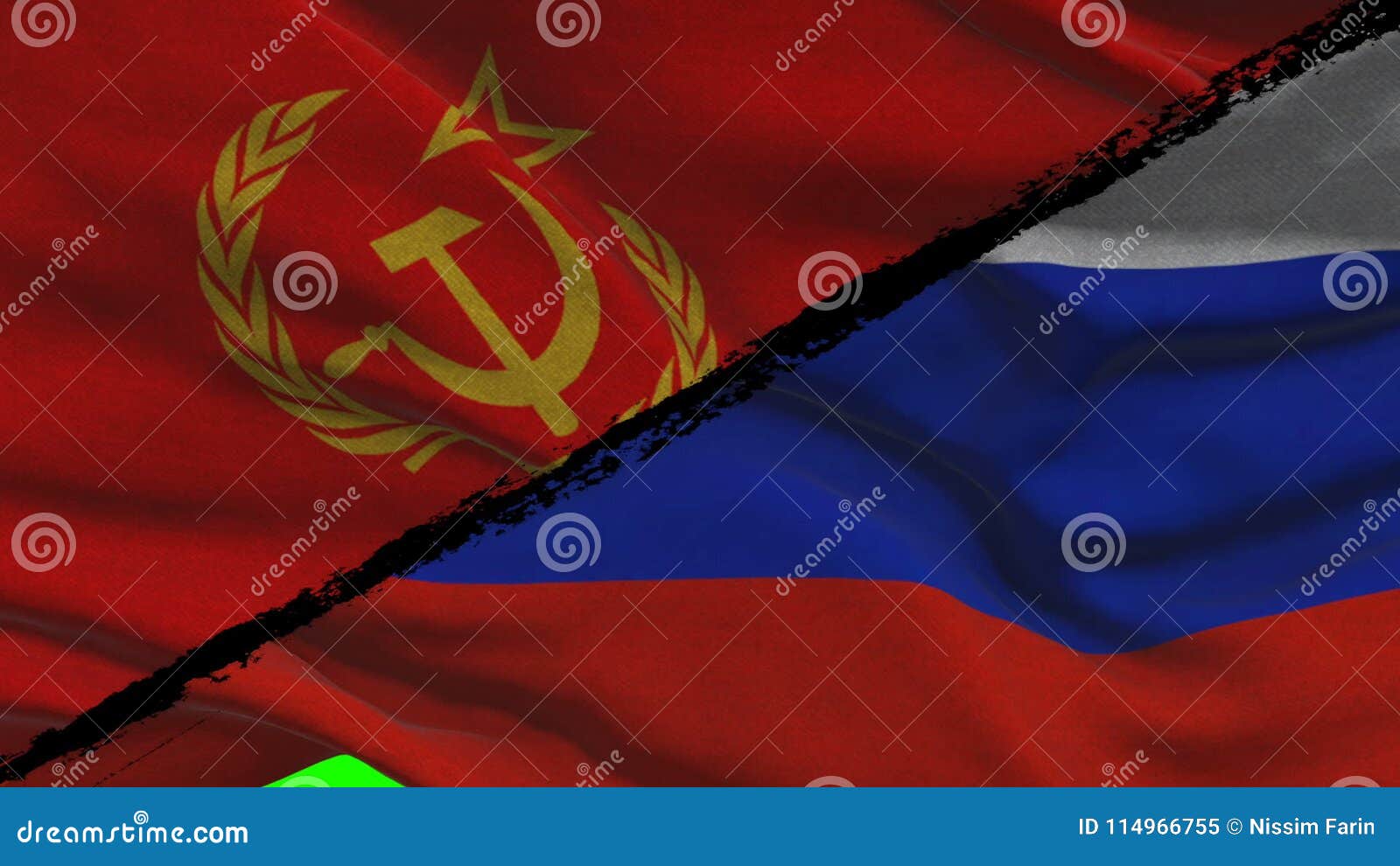 Soviet Russia VS Democratic Russia Flags on a Green Screen Stock Video ...
