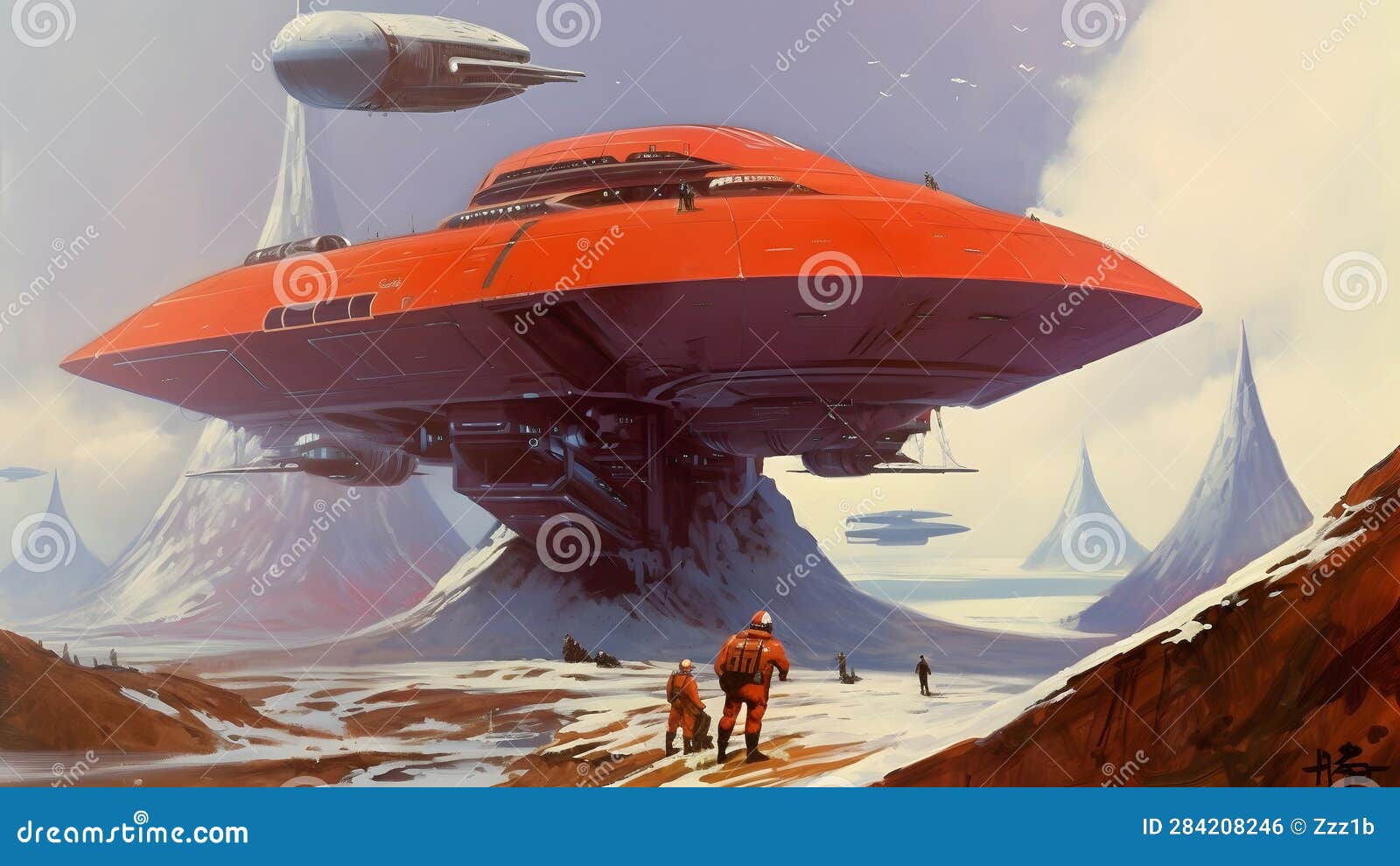 Soviet Sci-fi Futuristic Spacecraft Art, Neural Network Generated Image ...