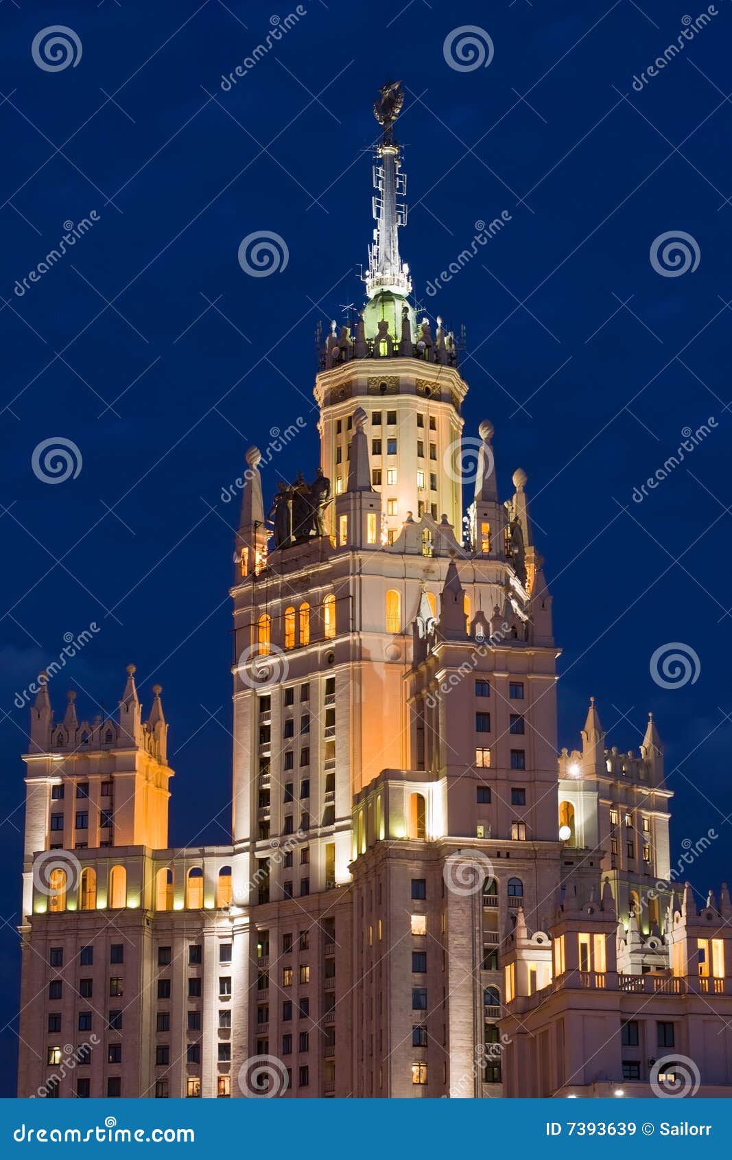 Soviet skyscraper stock image. Image of landmark, embankment - 7393639