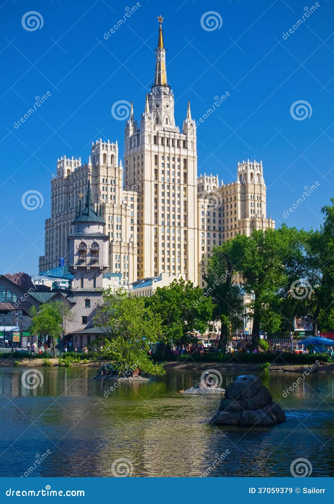 Soviet skyscraper stock image. Image of exterior, stalin - 37059379
