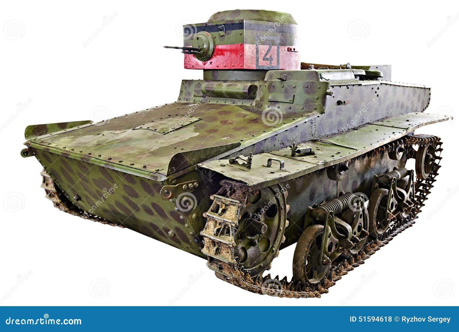 Soviet Small Amphibious Tank T-37A Isolated Stock Photo - Image of ...