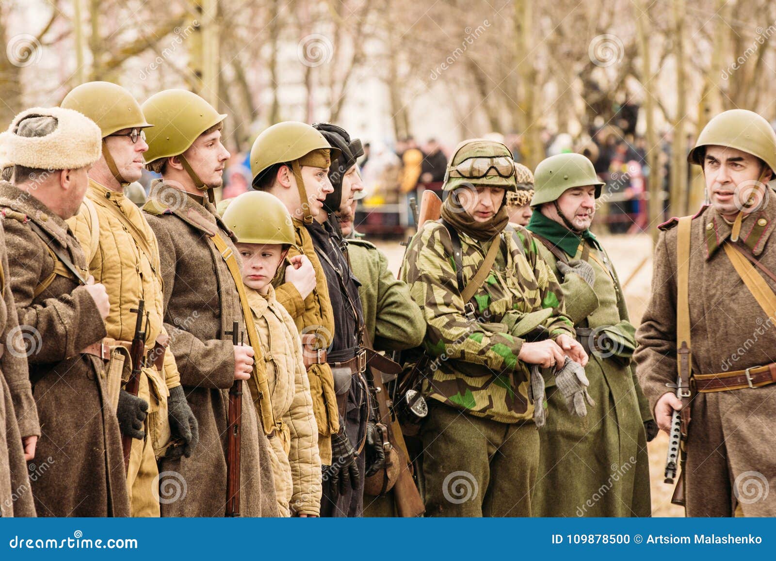 Soviet Soldiers Listen To the Commander in Front of the Formatio ...
