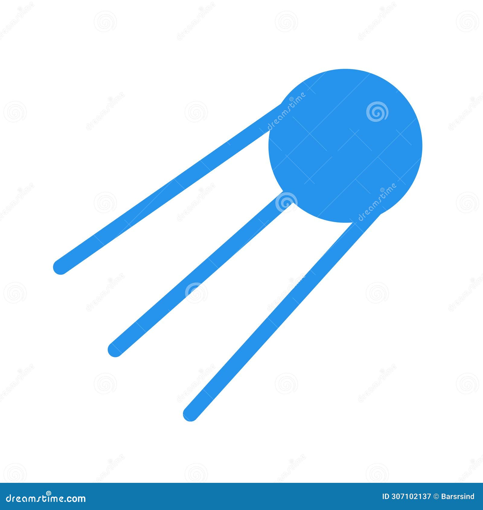 Soviet Sputnik Satellite Orbiting Earth Stock Vector - Illustration of ...