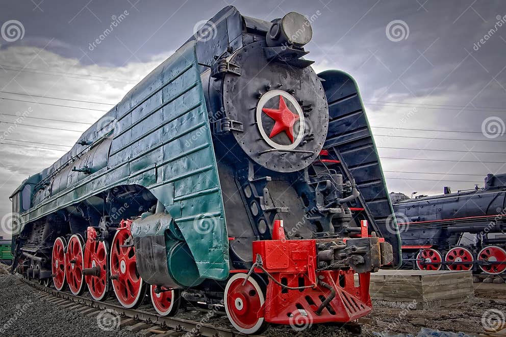 Soviet steam locomotive stock photo. Image of vehicle - 22827986