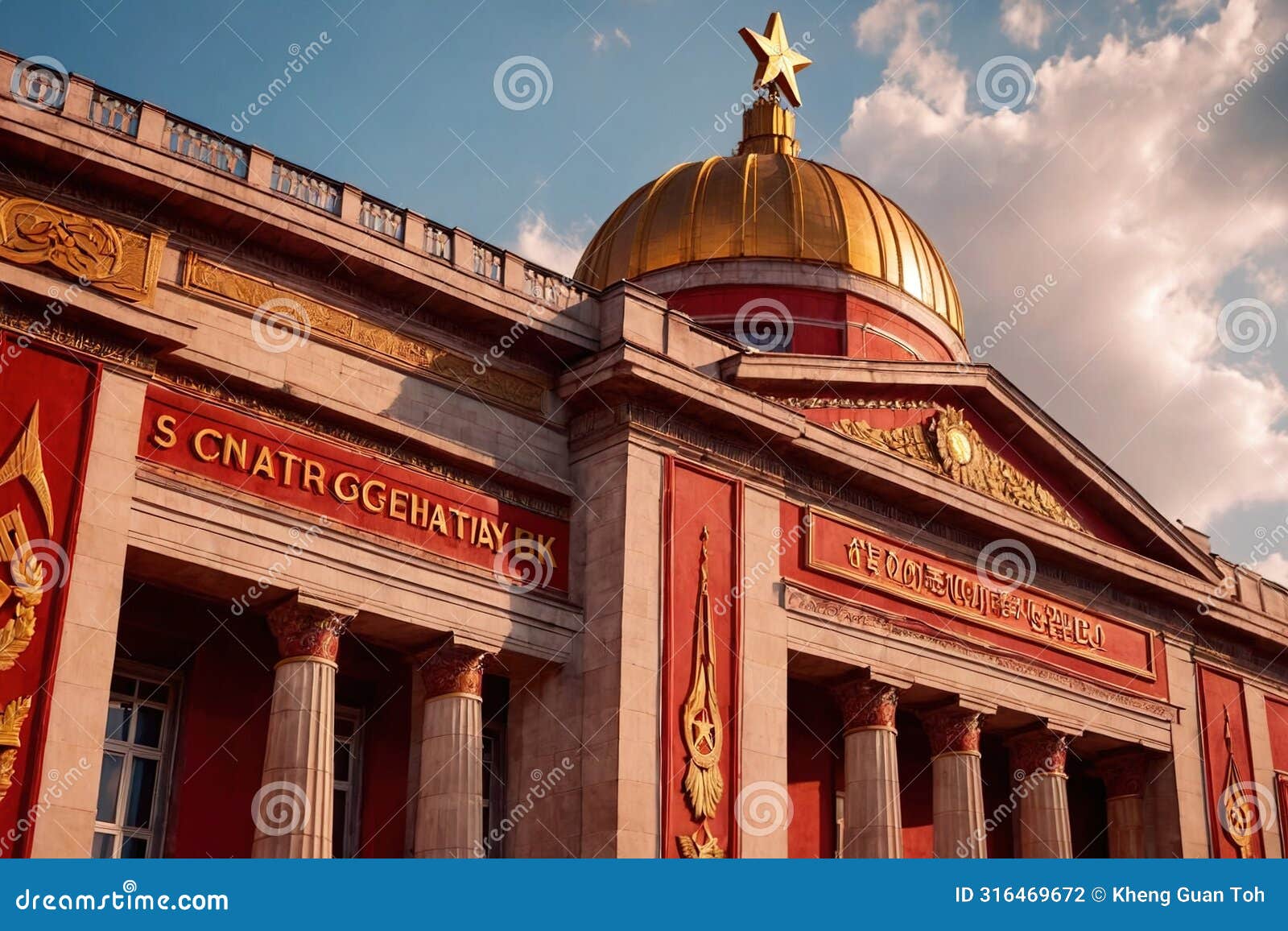 Soviet Style Authoritarian Totalitarian Building, with Communist ...