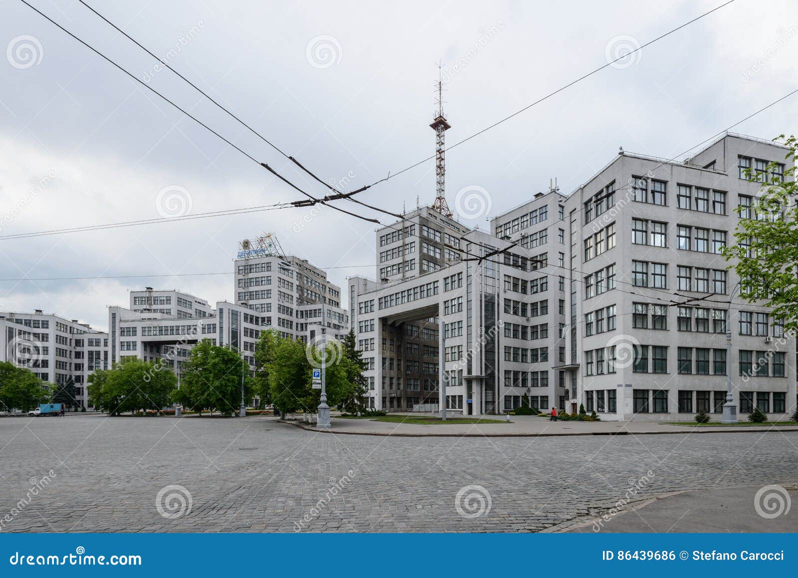 Soviet style building editorial photo. Image of landmark - 86439686