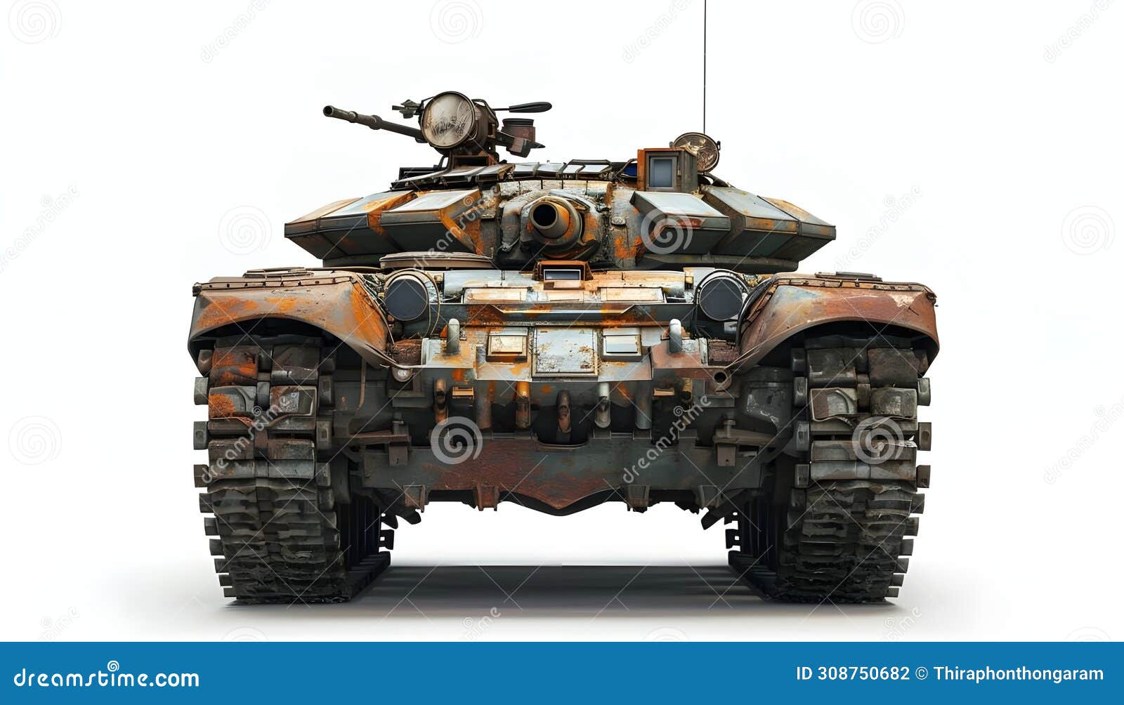 Soviet Tank, Back View On White Stock Photo | CartoonDealer.com #308750682