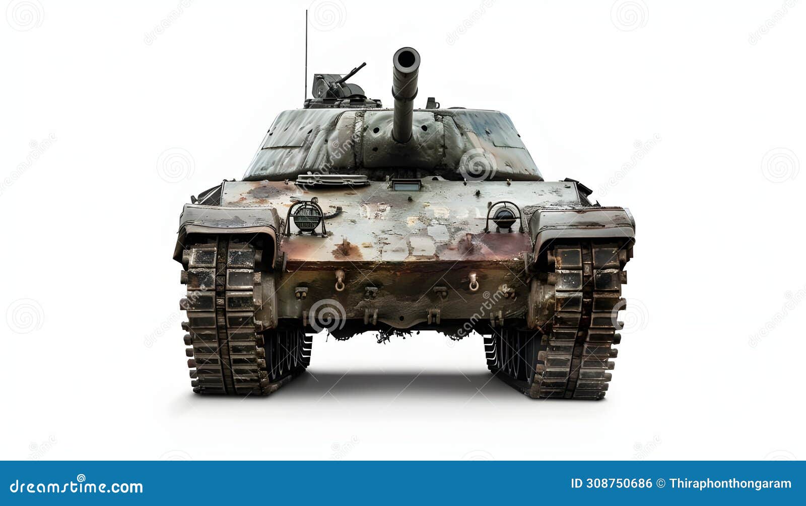 Soviet Tank, Back View On White Stock Photo | CartoonDealer.com #308750682
