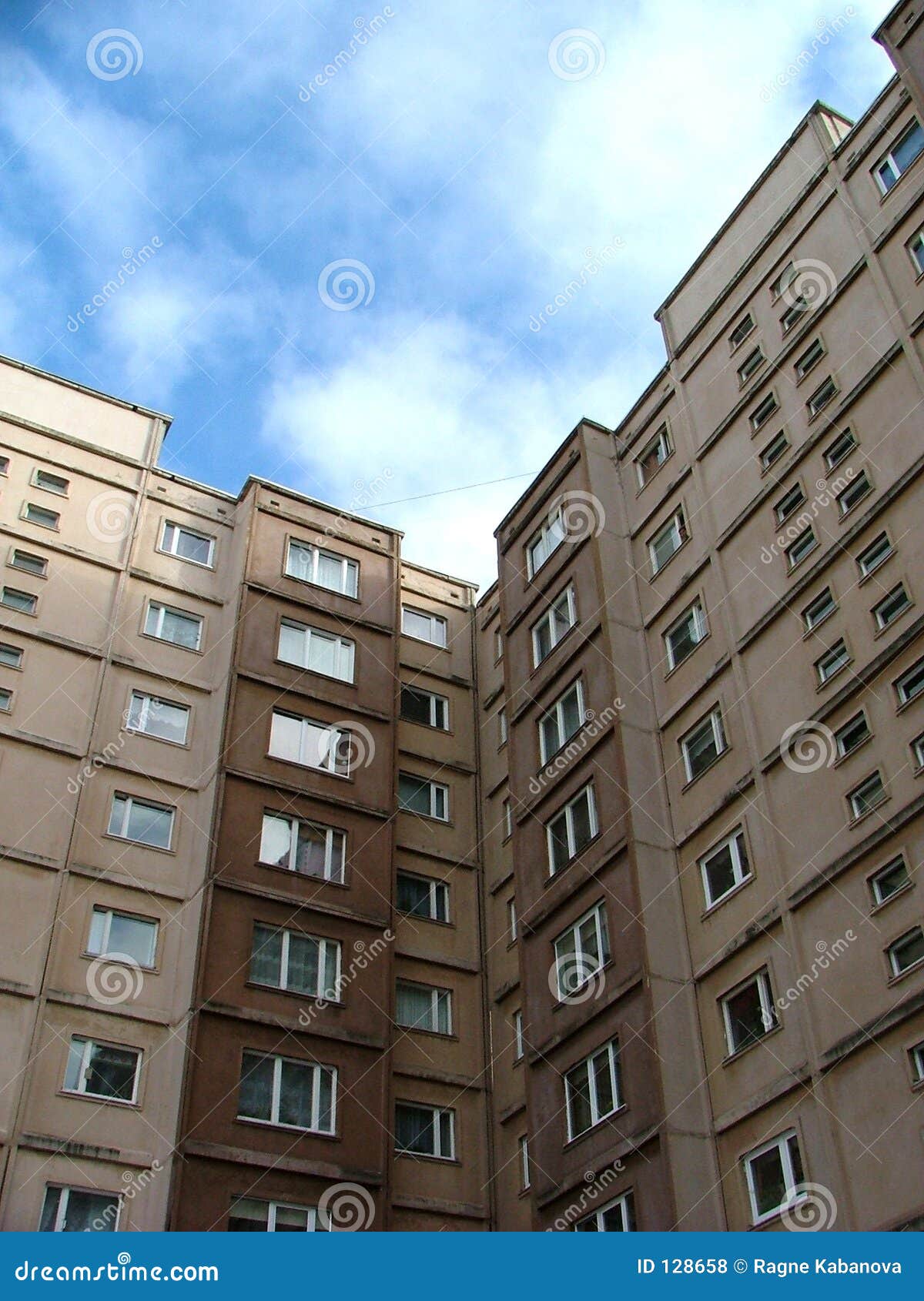 Soviet Time Built Suburb House Stock Photo - Image of blue, color: 128658